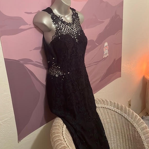 Jodi Kristopher | Dresses | Jodi Kristopher Navy Glitter Formal Long ...